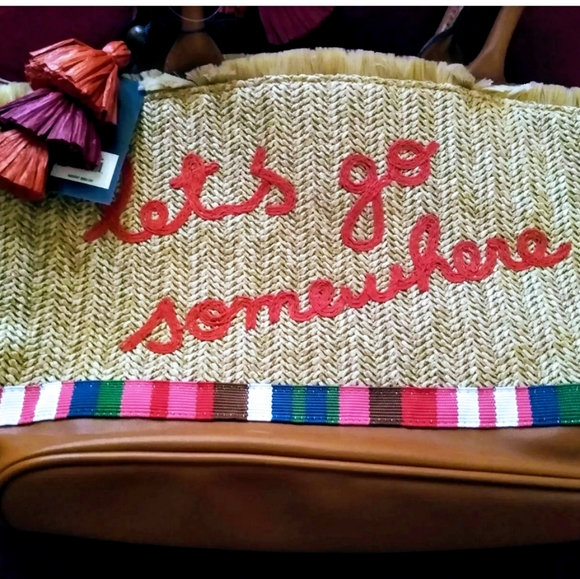 libby. edelman | Bags | Libby Edelman Large Straw Tote Beach Vacation ...